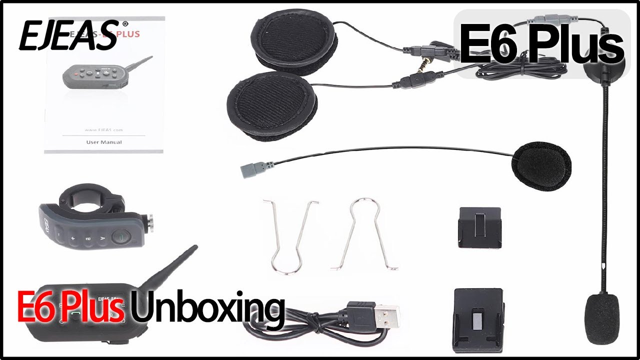 EJEAS E6 Plus | Unboxing, Detailed accessory list, helmet installation - YouTube