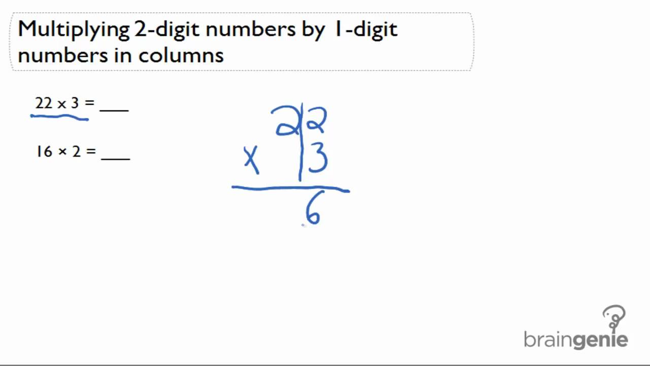 3 1 1 Multiply 2 digit By 1 Digit In Columns YouTube 3 1 1 Multiply 2 digit By 1 Digit In Columns YouTube