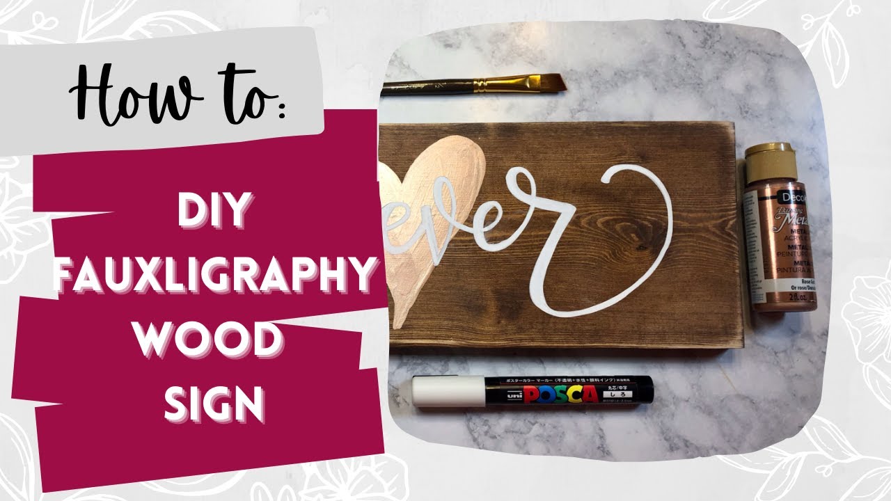 How to do calligraphy on a wood sign, DIY wood sign, hand painted sign ...