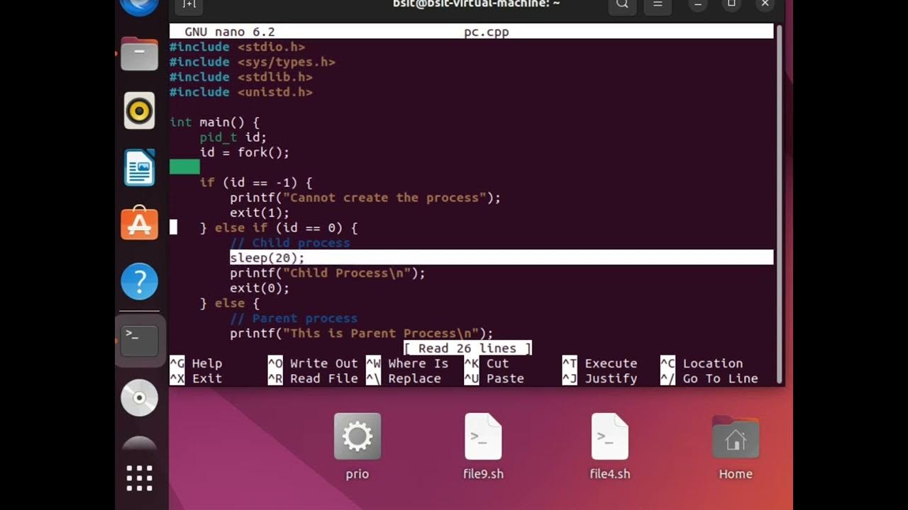 Sleep command during process creation | Task 3 | Manual 9 | Ubuntu/Linux | CC-311 - YouTube