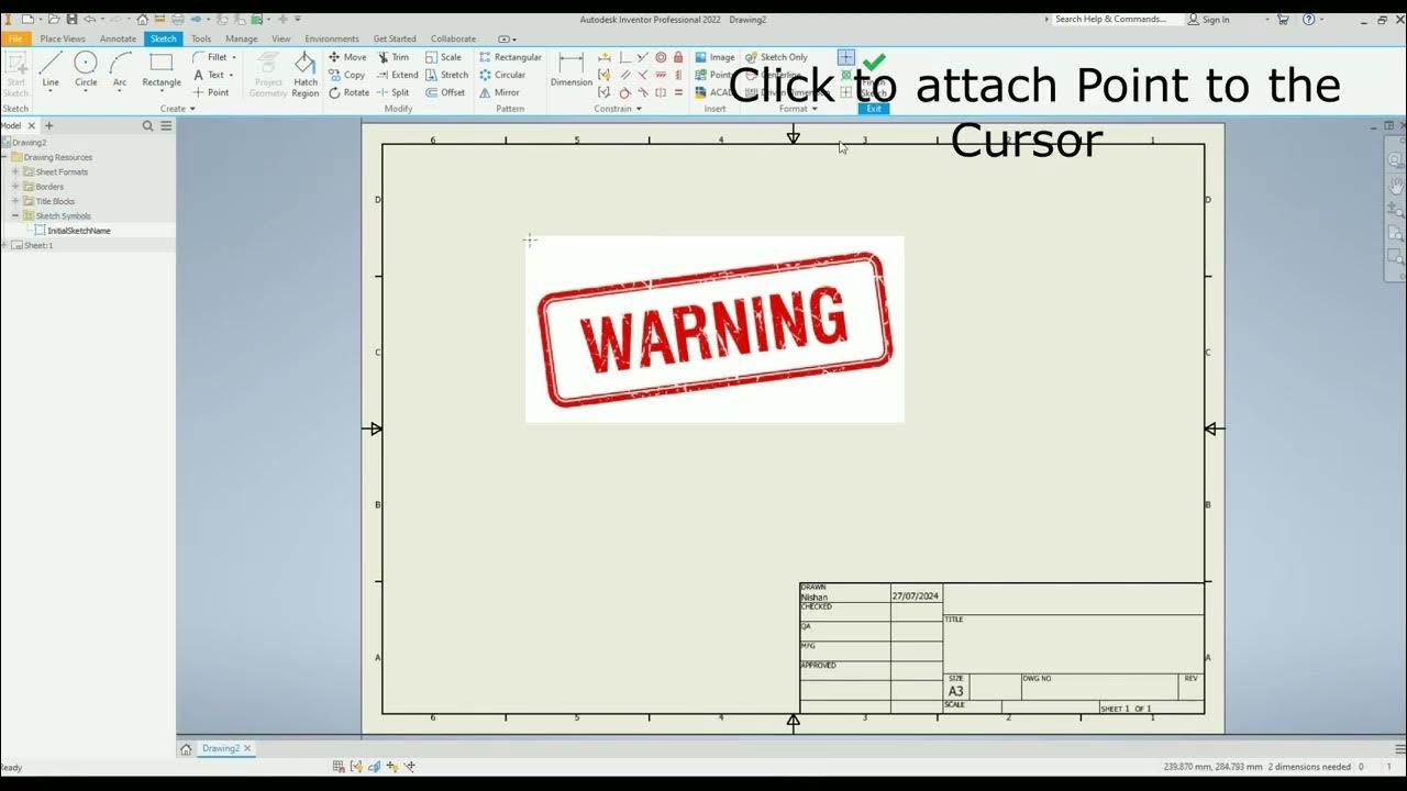 How to insert an Image to 2D Drawing - Autodesk Inventor - YouTube