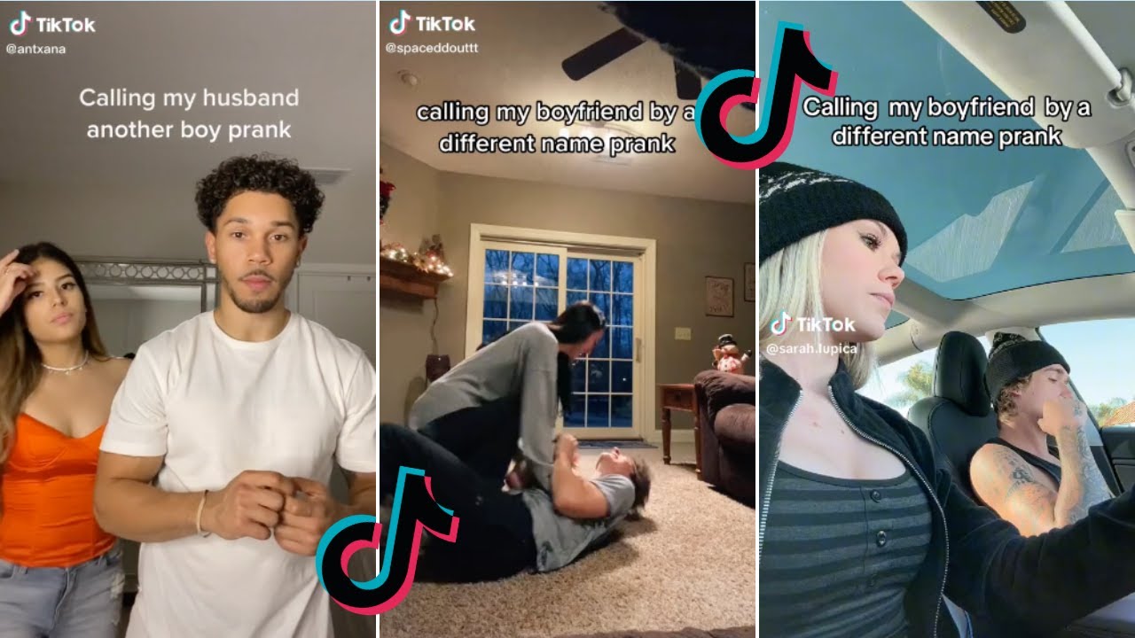 CALLING MY BOYFRIEND ANOTHER GUYS NAME | COUPLE PRANKS | TIKTOK VIDEO ...