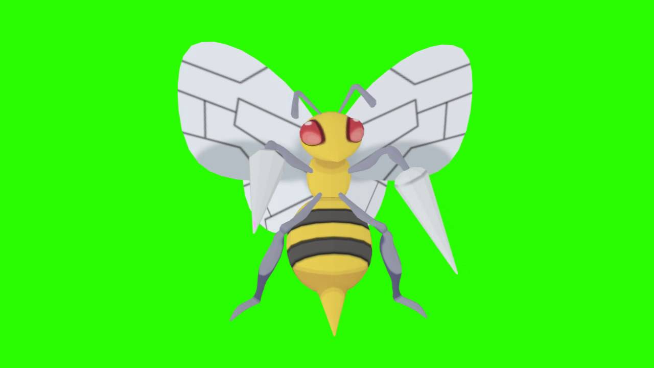 Beedrill 1 animated front (pokemon) chroma - YouTube