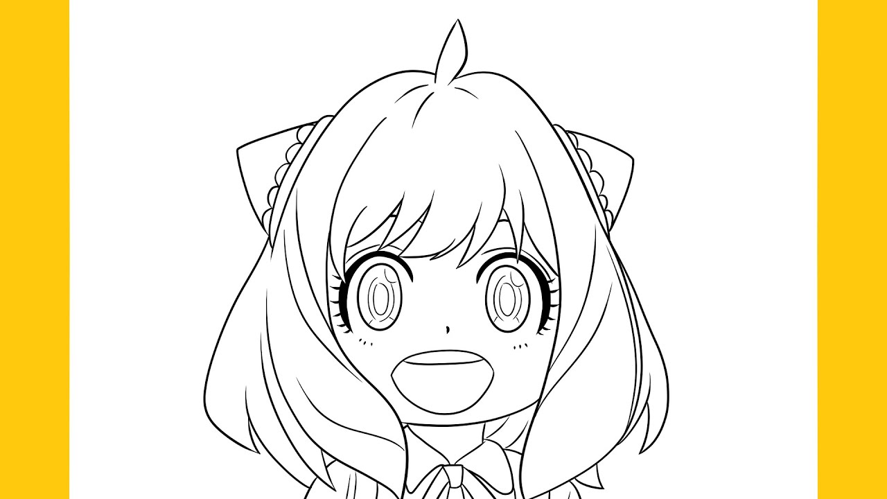 How to draw Anya with guidelines step by step (Spy x Family) - YouTube