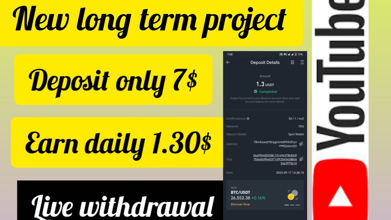 Review of new USDT invesment project|Deposit 7$ for vip1|Earn daily 1. ...
