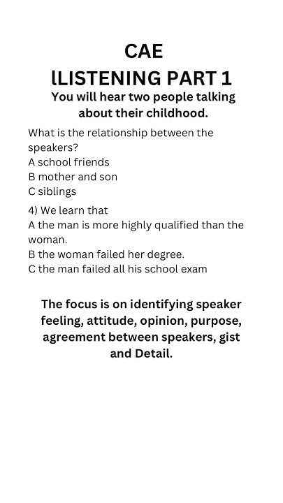 C1 Advanced (CAE) Listening 2024 part 1 exercise with answers 2024 # ...