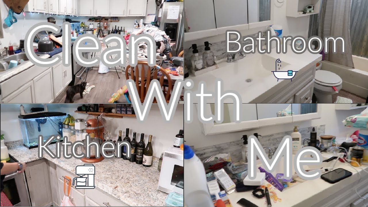clean with me | Kitchen + Bathroom - YouTube