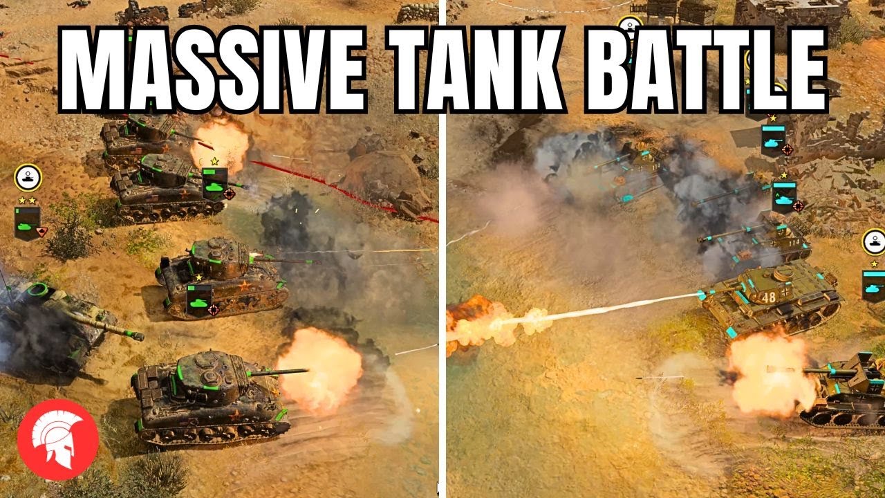 MASSIVE TANK BATTLE | COH3 | US Forces | 4vs4 | No Commentary - YouTube