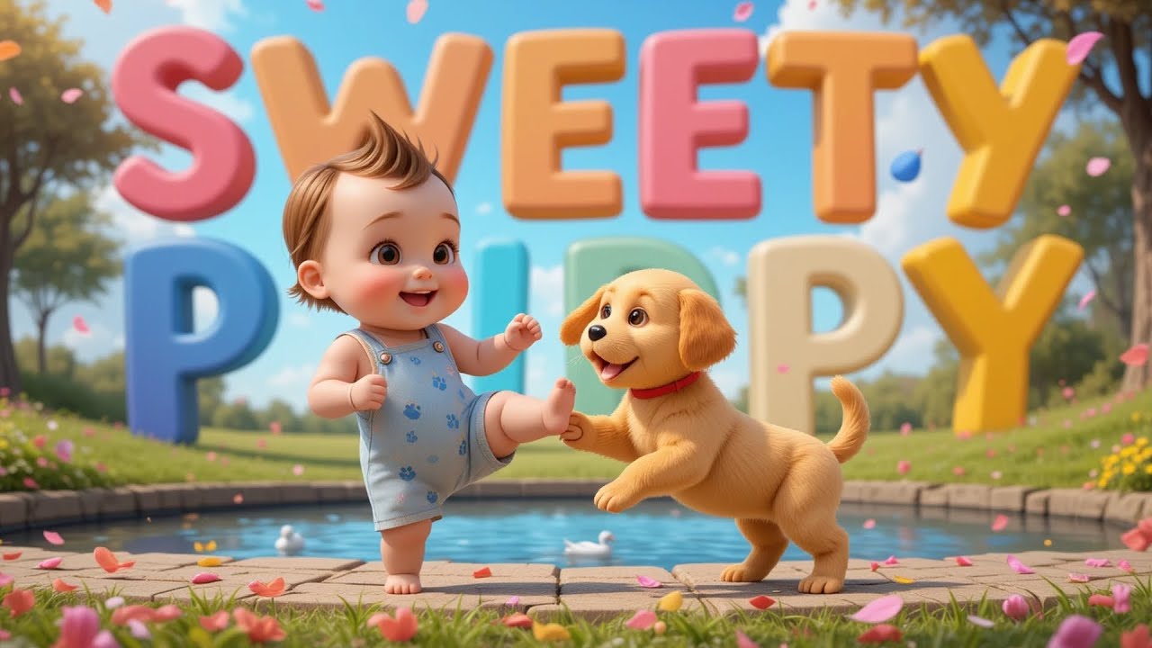 TOON BABY LOVES SWEETY PUPPY Learning Song | FUN NURSERY KIDS SONG ...