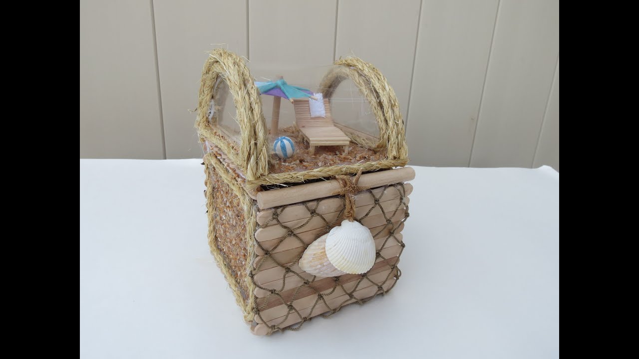 DIY Treasure Chest from popsicle sticks - YouTube