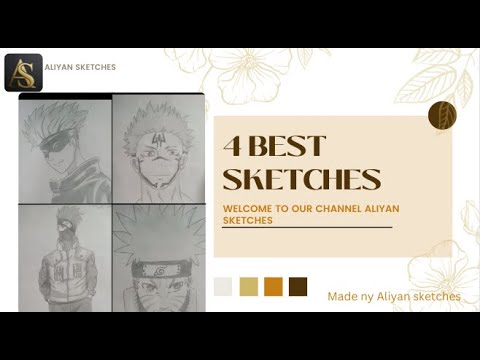 4 best cartoon character sketches | made by Aliyan sketches - YouTube