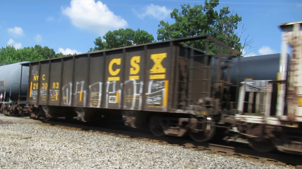 CN 2309 takes a Westbound mixed freight car train thru Vicksburg, MI ...