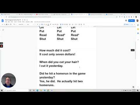 Past Tense Irregular Verbs Part III