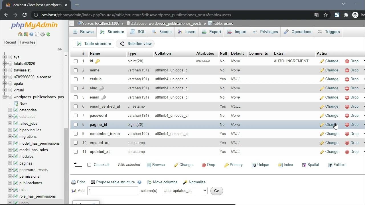 Como crear una llave foranea en mysql+phpmyadmin, cuando tenemos una base de datos en producción ...