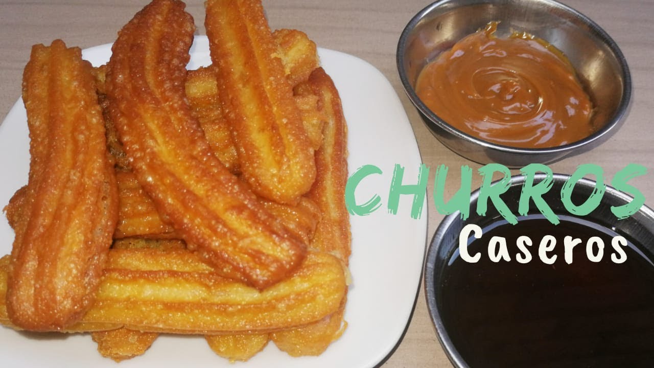 CHURROS con MANJAR - RECETA DE CHURROS CASEROS sin MÁQUINA - YouTube