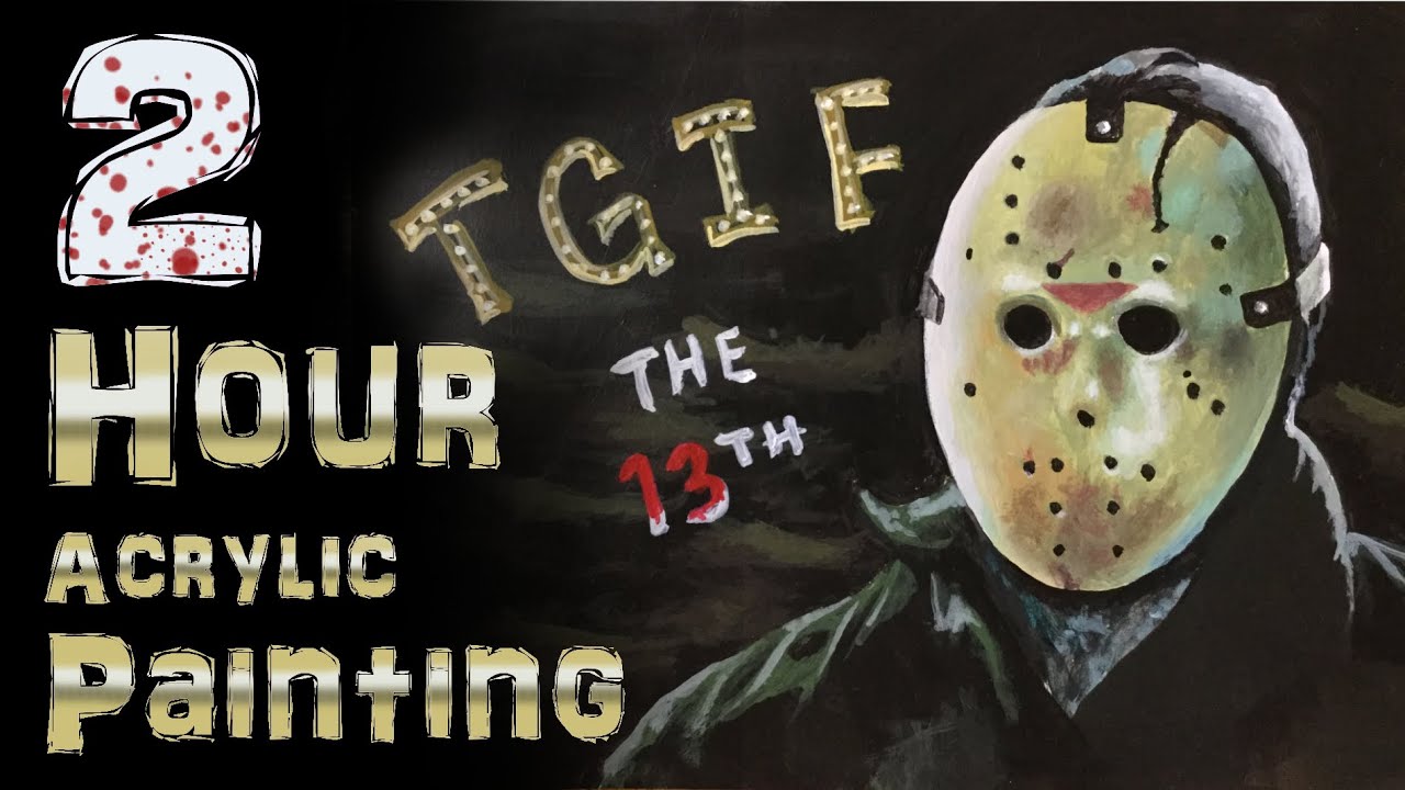 Friday the 13th Jason TGIF Acrylic Painting Step by Step｜Satisfying ...