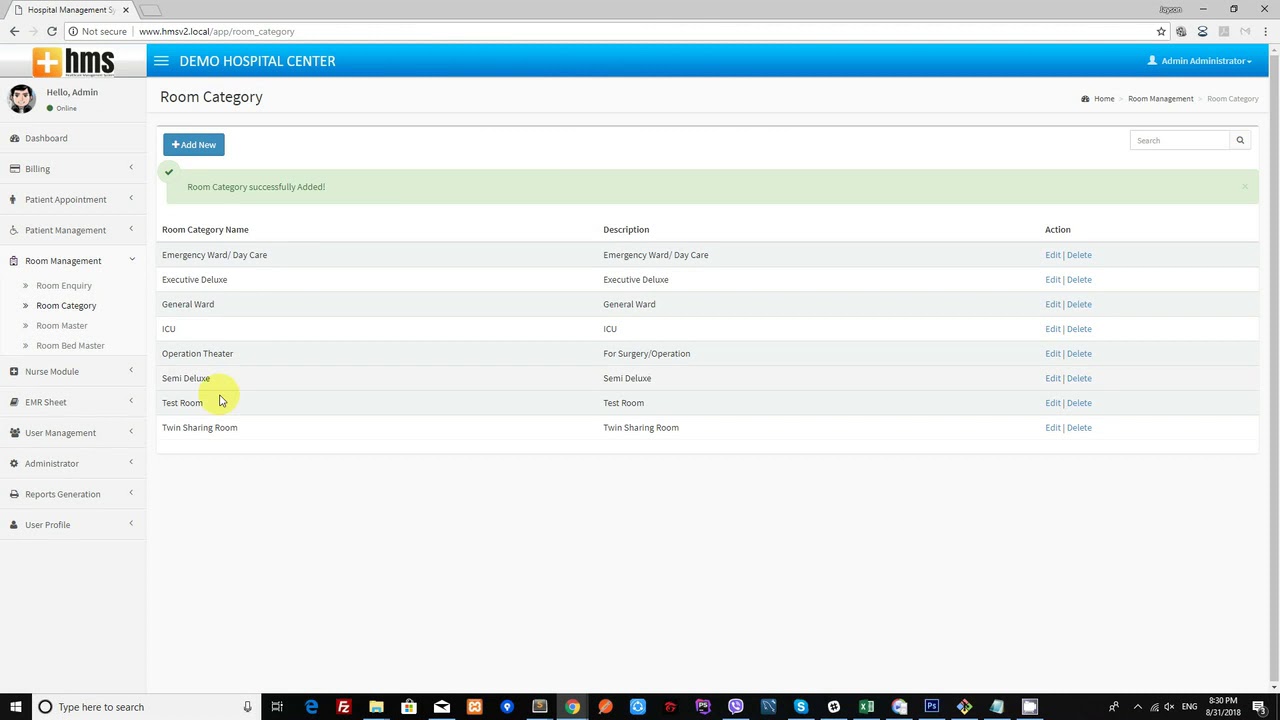 Hospital Management System Room Management - YouTube