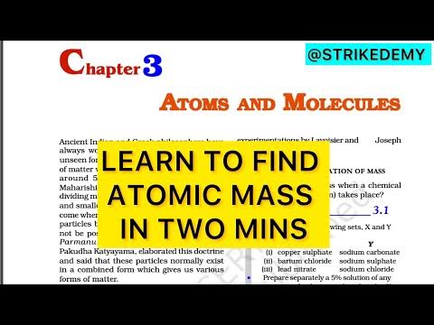HOW TO FIND ATOMIC MASS || CLASS 9 ATOMS AND MOLECULES CHAPTER 3 ...