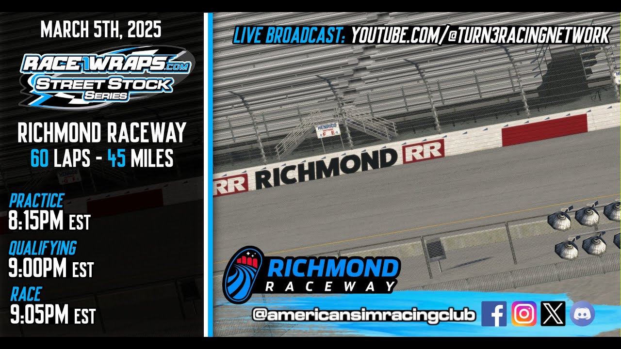 Race 1 Wraps Street Stock Series | ASRC | Richmond Raceway | Race #7 ...