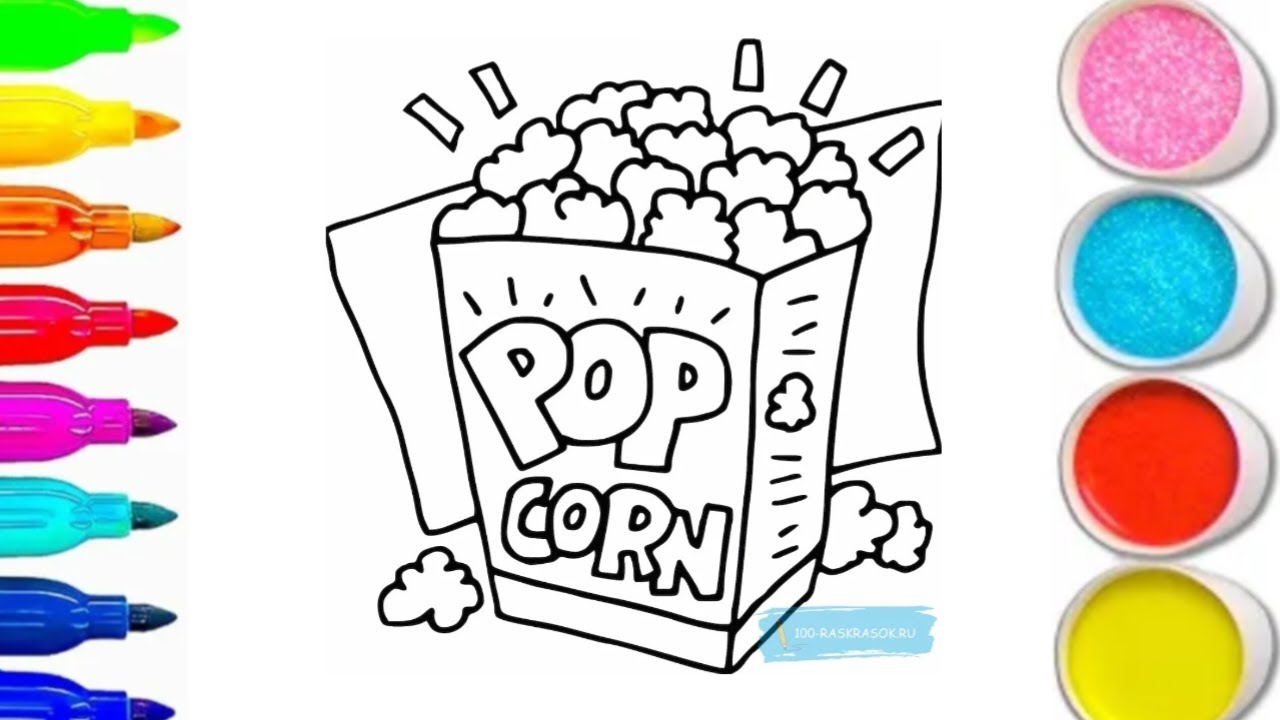 HOW TO DRAW POPCORN, DRAW CUTE THINGS FOR KIDS - YouTube