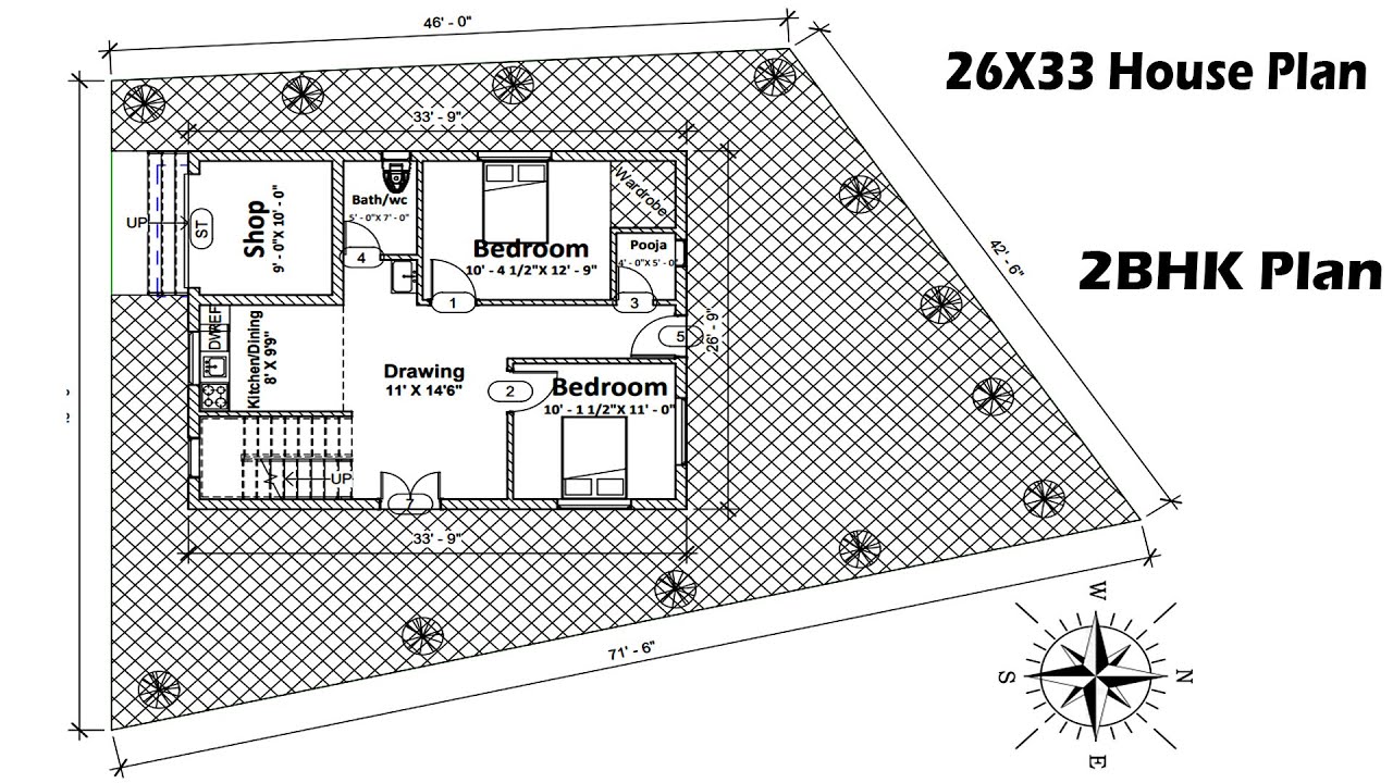 33 X 26 Square Feet House Plan - YouTube