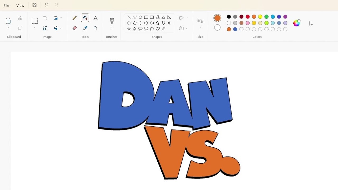 How to draw the Dan Vs. logo using MS Paint | How to draw on your ...