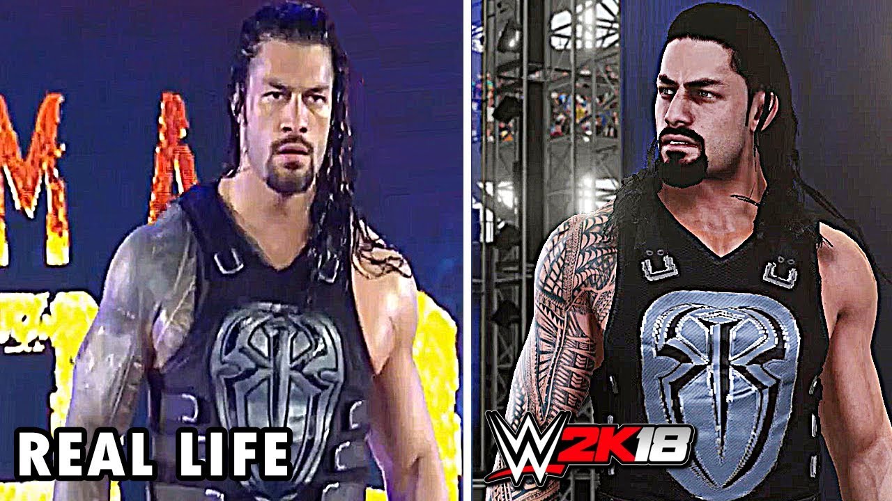 WWE 2K18 vs Real Life - Roman Reigns Wrestlemania 33 Entrance ...