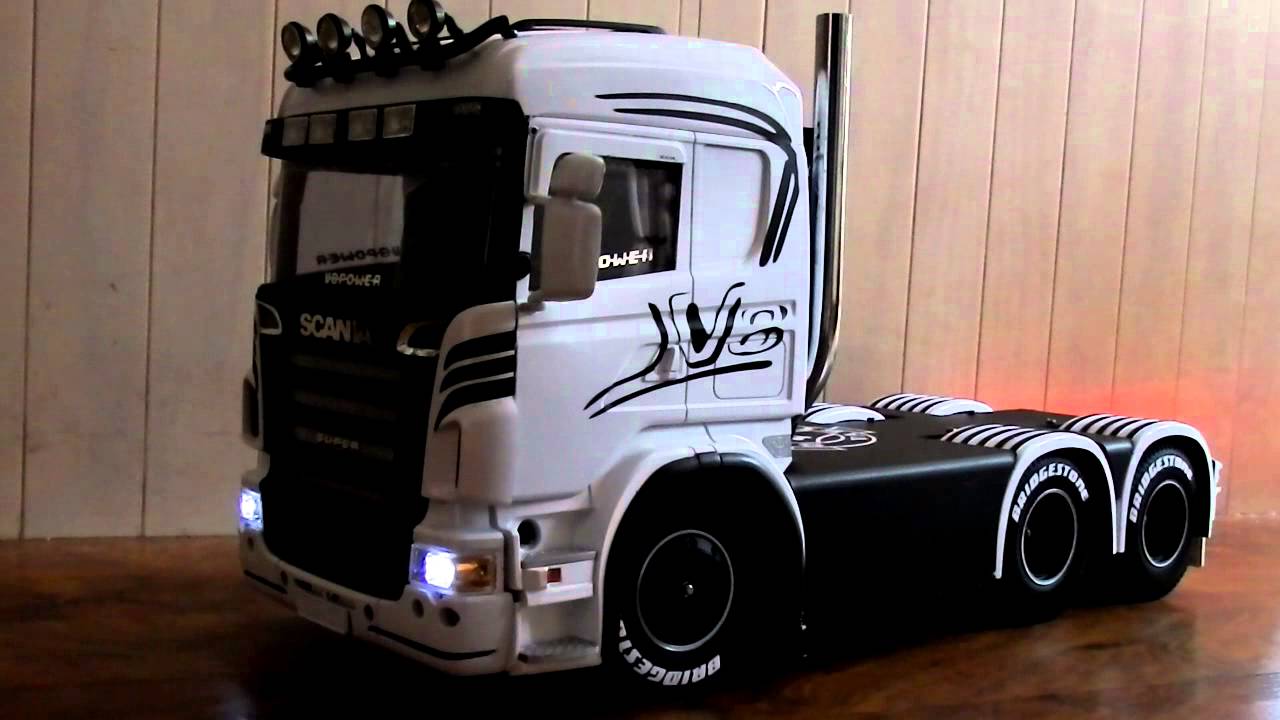 White Scania Truck On