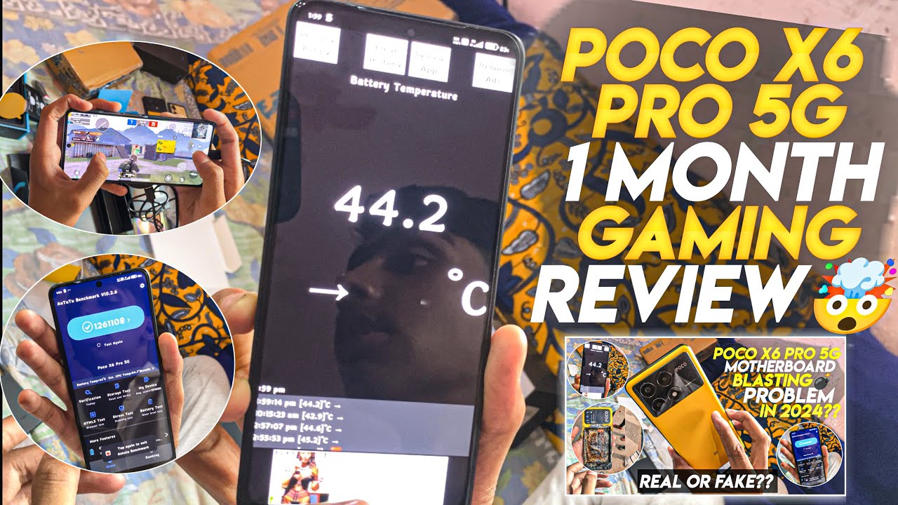 POCO X6 PRO 5G 1 MONTH GAMING REVIEW IN 2024🔥•POCO X6 PRO 120FPS BGMI ...