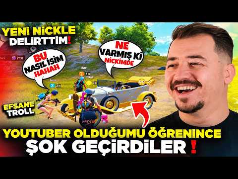 YENİ NİCKİMLE TAKIMA GİRDİM! YOUTUBER OLDUĞUMU ÖĞRENİNCE ŞOK OLDULAR 😂 PUBG MOBİLE
