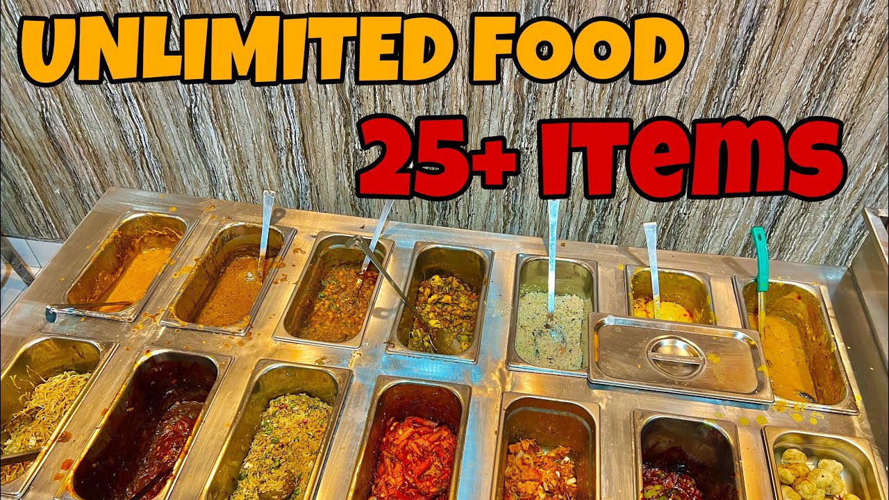 UNLIMITED FOOD BUFFET @160 | 25+ ITEMS 😱 STREET FOOD INDIA - YouTube