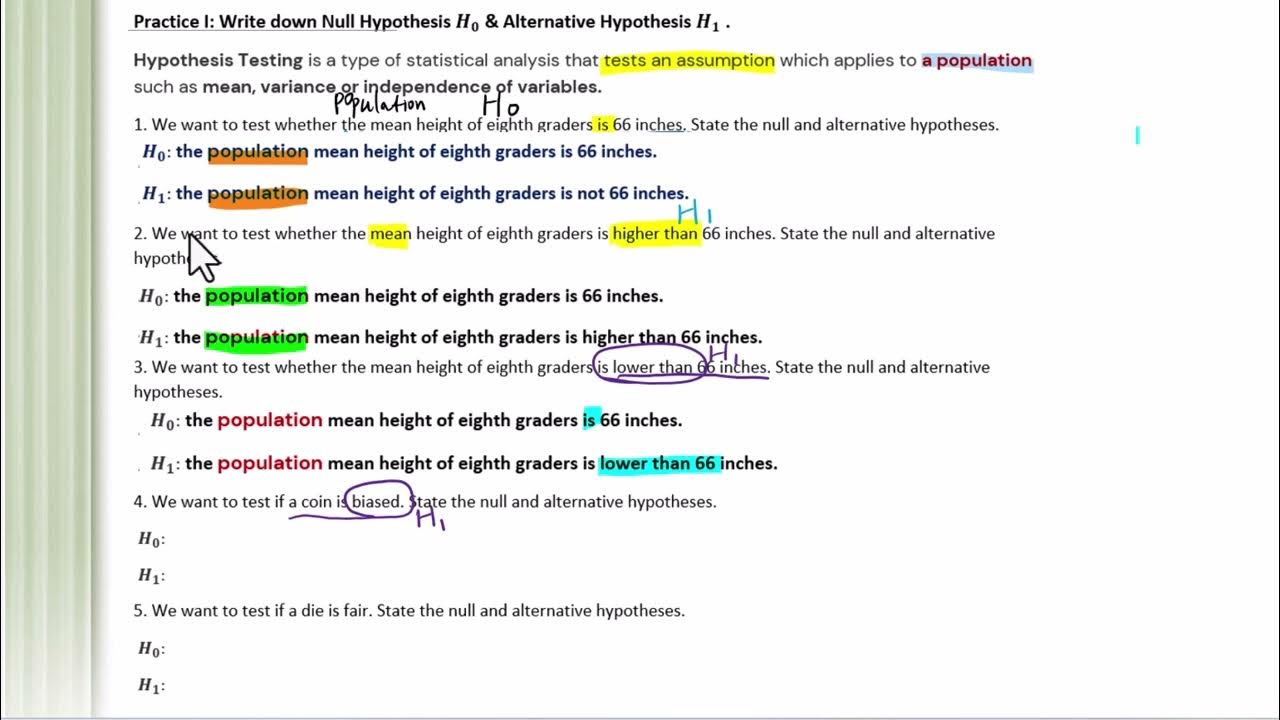 Topic 4 How to write Null & Alternative Hypothesis - YouTube