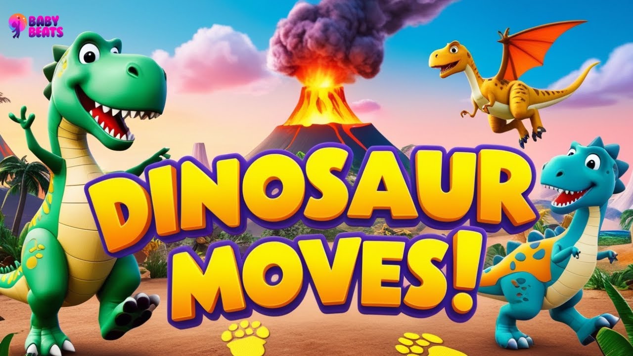 Move Like Dinosaurs! Fun Dinosaur Movement Song for Kids | Jump, Stomp ...
