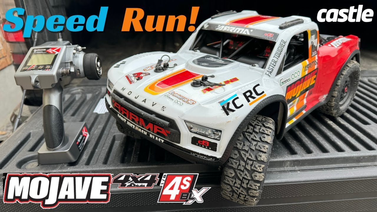 Arrma Mojave 4s & 5s Speed Test (Running Castle 2400kv, 18T pinion ...