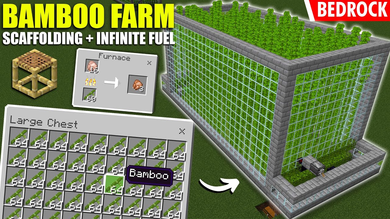 *INFINITE FUEL* Unlimited BAMBOO FARM (Flying Machine) - Minecraft ...
