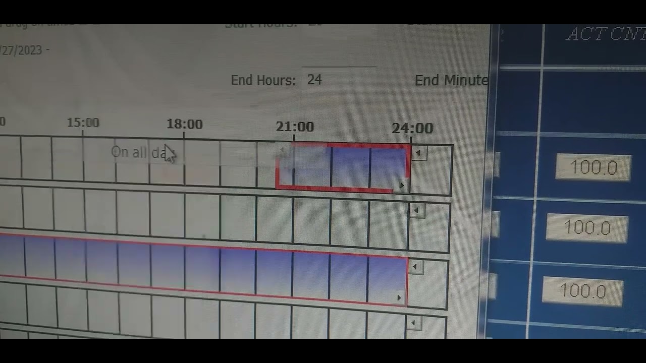 how to setup schedule on and off setup for building machines - YouTube