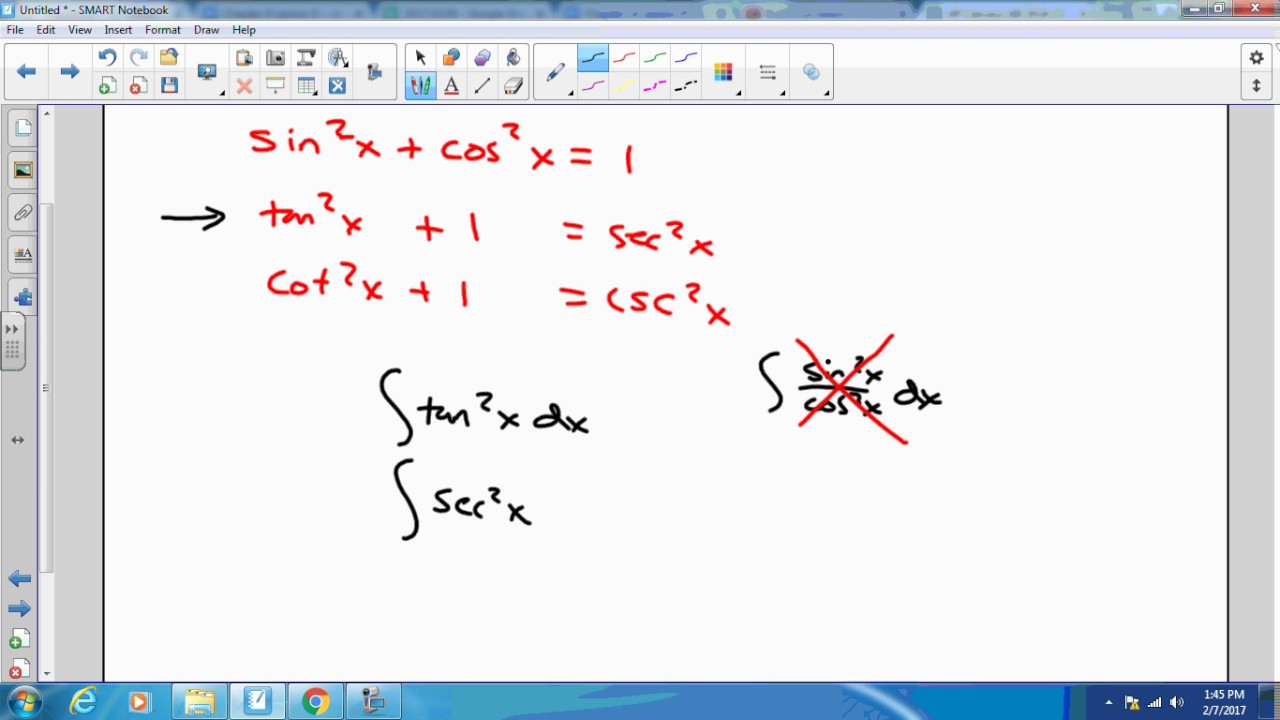 Feb 7 Trig Antiderivatives Youtube