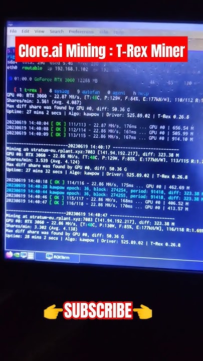 CLORE Mining | Hiveos | T-rex Miner - YouTube