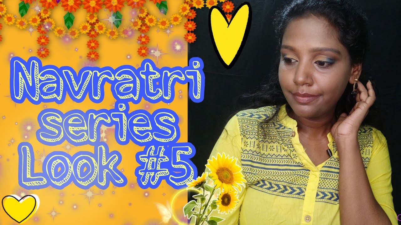 தமிழில் Yellow Dress Makeup look For Dusky skin |Durga Pooja |Navratri ...