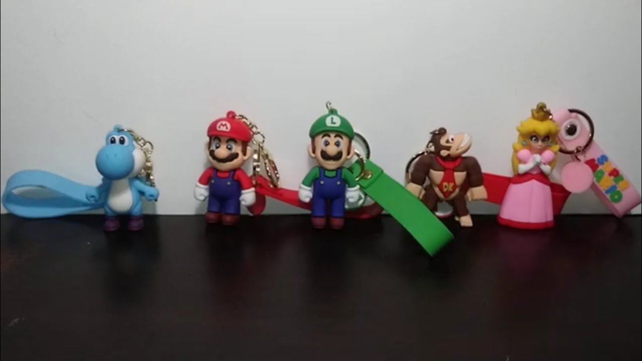 Bootleg Super Mario Keychains Set Of 5 (Mario, Luigi, DK, Peach, & Blue ...