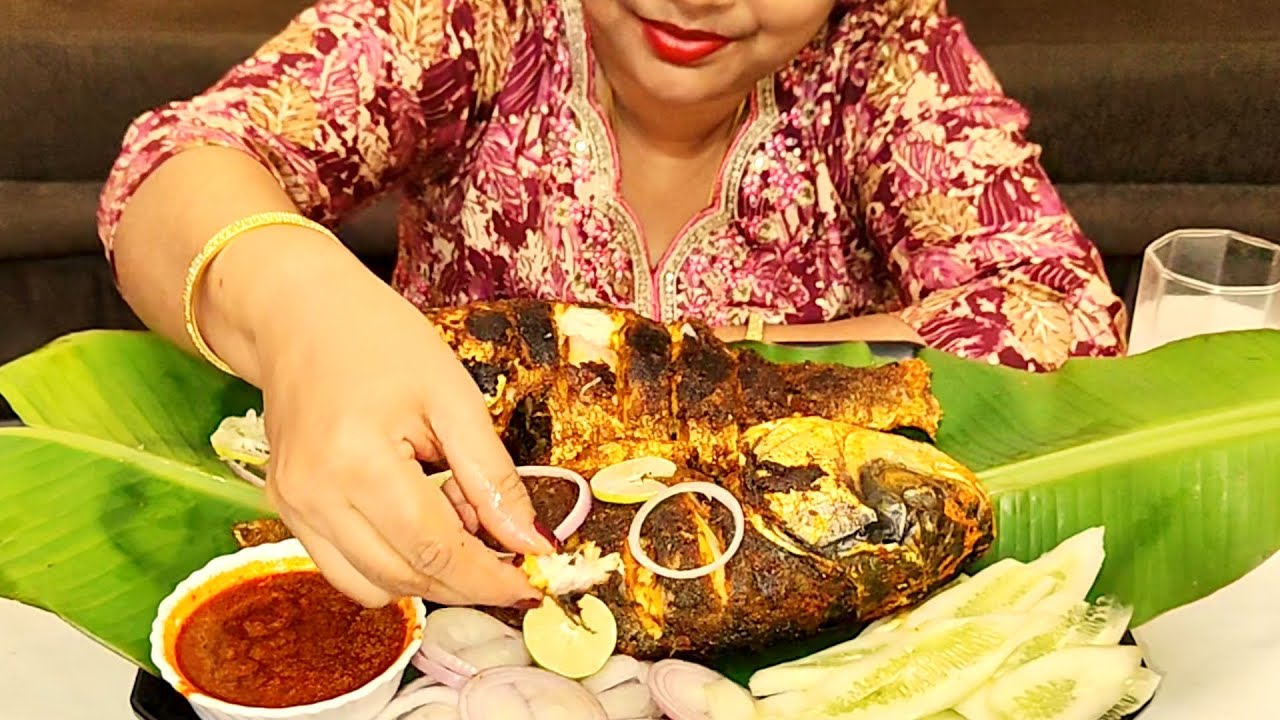 3KG FISH EATING SHOW || FISH FRY ASMR || SALAD - YouTube