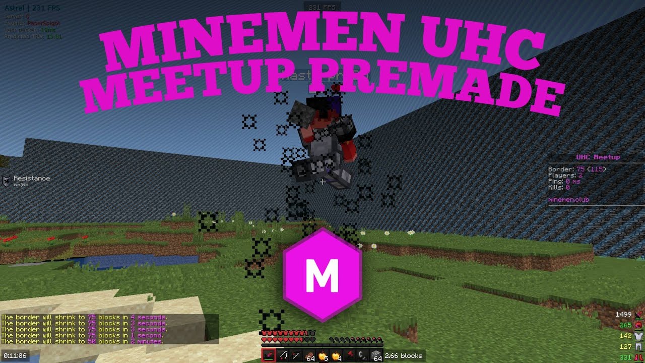 Minemen UHC Meetup Server Premade: Smooth KB, World Generation, World ...