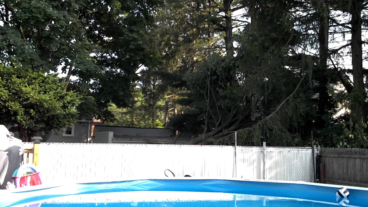 STUPID NEIGHBORS! LUCKY DIDN'T HIT MY POOL!!! - YouTube