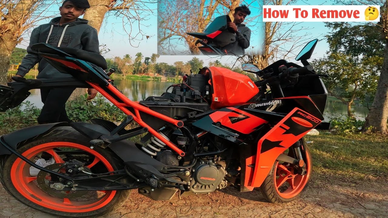 KTM RC 200 2022 HOW TO REMOVE TANK OR SITE COVER|| KTM RC 200 BATTERY ...