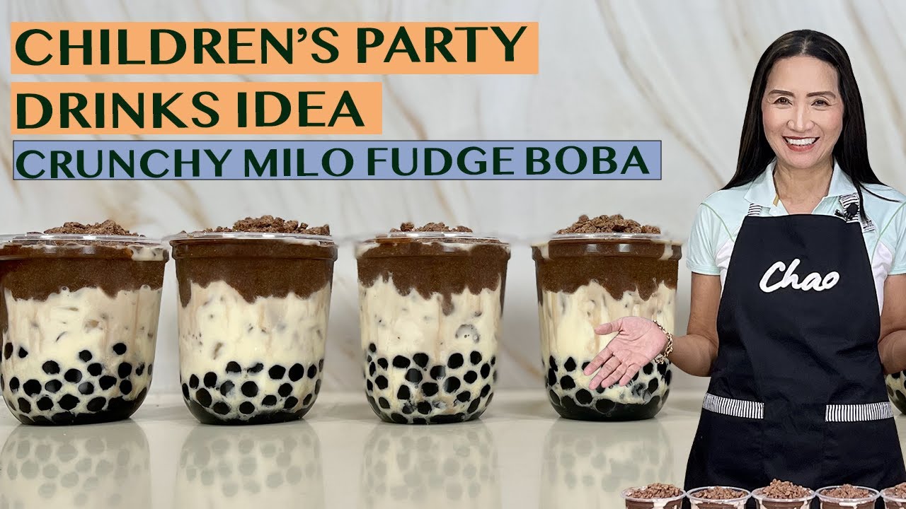 ICED CRUNCHY MILO FUDGE BOBA - RECIPES FOR 12 OZ CUPS - YouTube