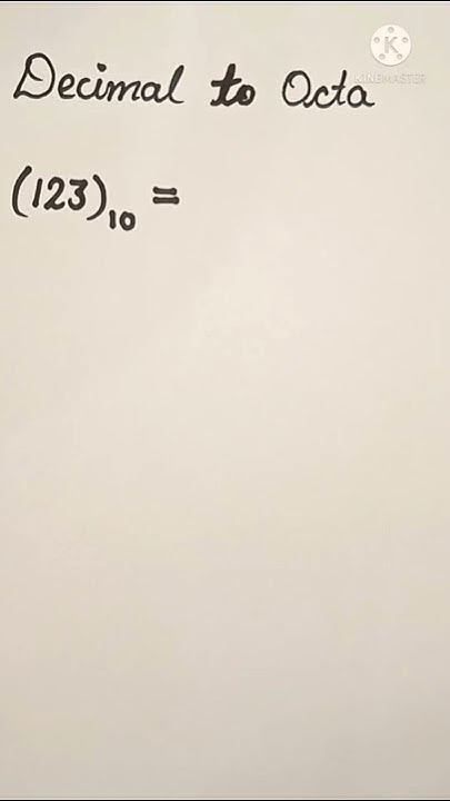 How to Convert Decimal Number to Octal Number System? #Shorts #Octal # ...