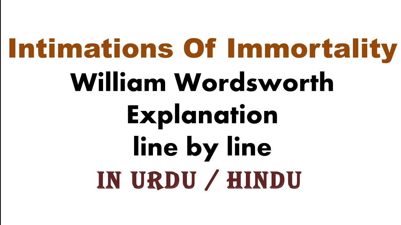 Ode Intimations of immortality from recollections of early childhood by ...