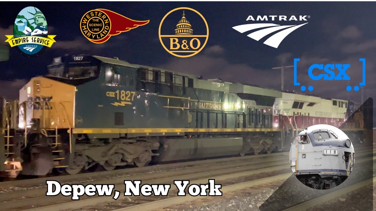 THREE heritage units in ONE NIGHT! (CSX 1852 + 1827 and Amtrak 704 ...