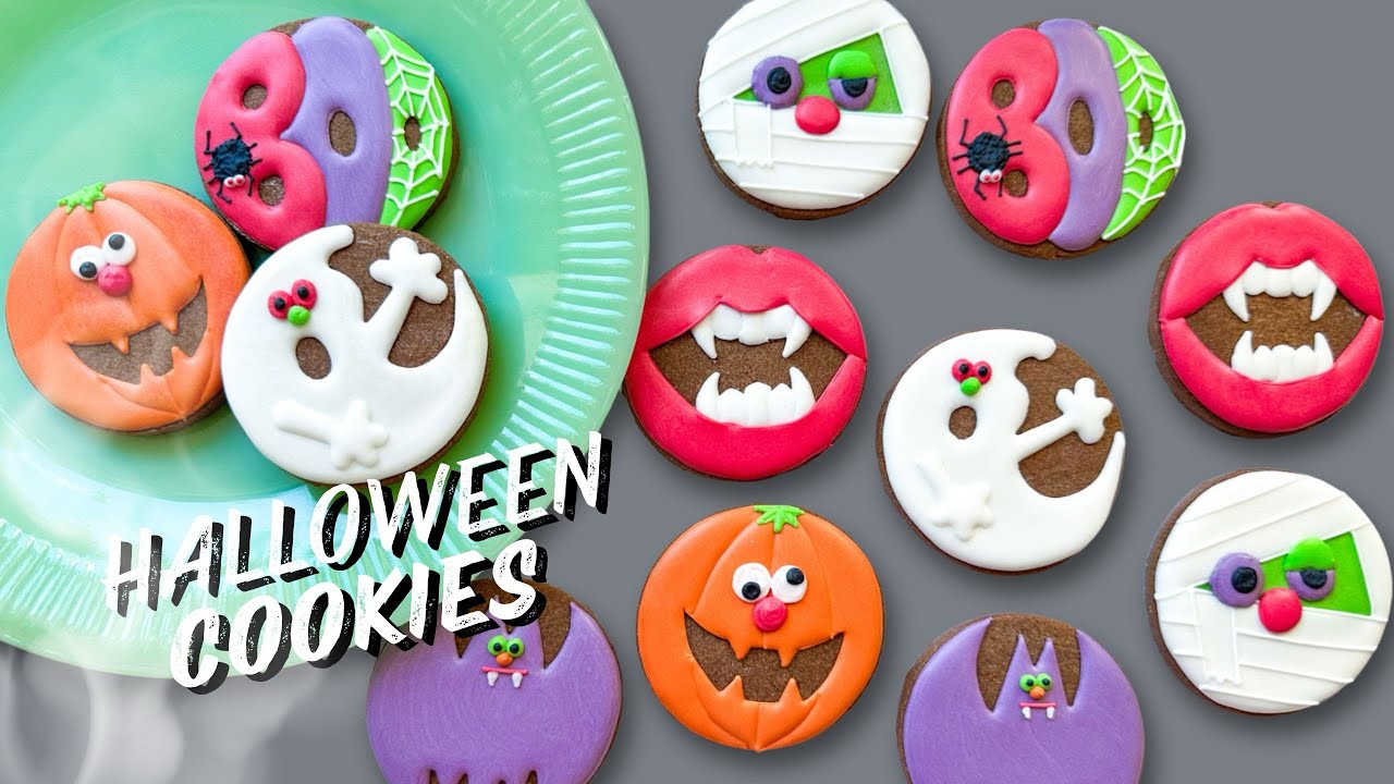 Circle Shape Halloween Cookies | Satisfying Cookie Decorating Video ...