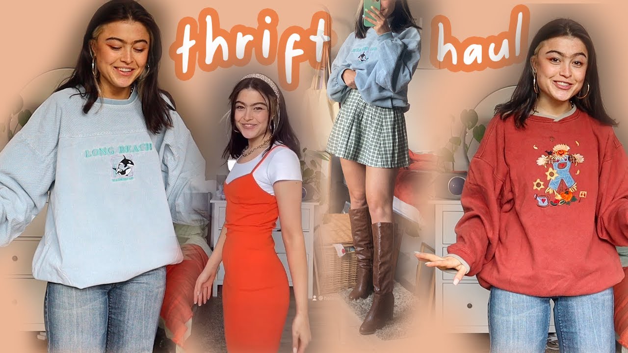 THRIFT (and VINTED) HAUL AND TRY ON :) where I get my clothes from ...